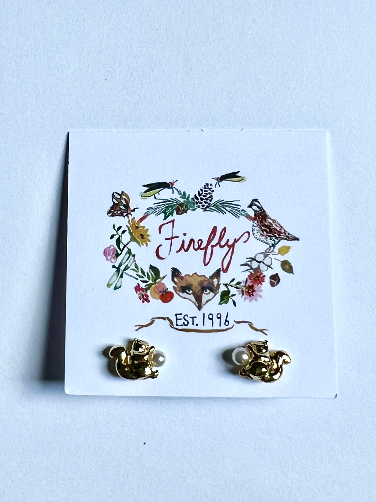 Pearl Squirrel Studs – Firefly