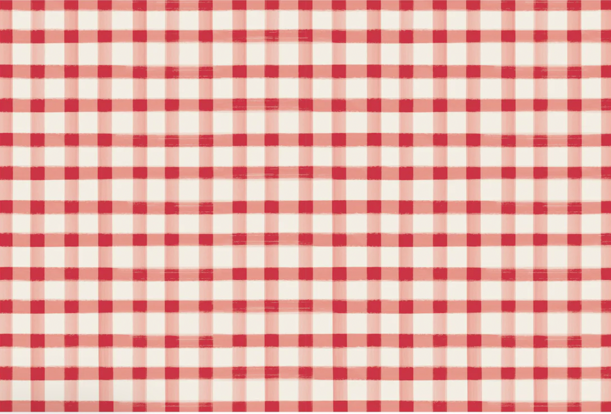 Red Painted Check Placemats – Firefly